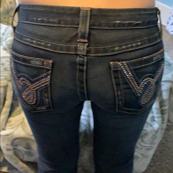 bebe | Jeans | Bebe Dark Wash Embellished Bootcut Jeans Sz Us 26 | Poshmark